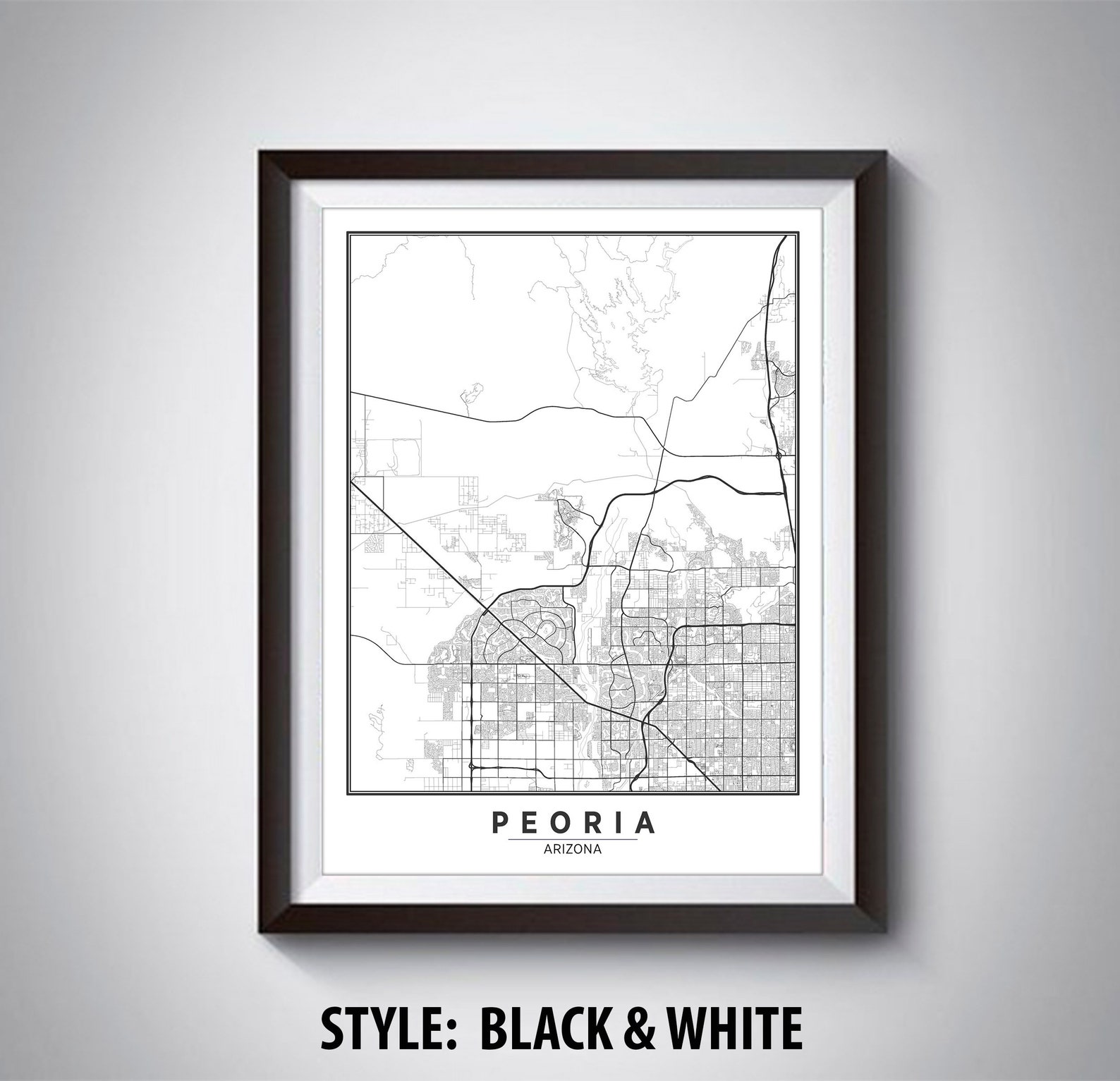 Map of Peoria AZ Peoria Map Peoria Poster Office Décor - Etsy