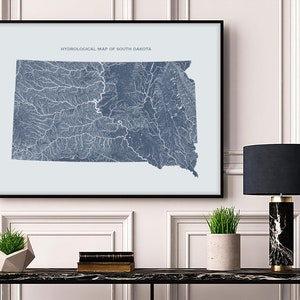 South Dakota Hydrological Map of Rivers and Lakes, South Dakota Rivers ...