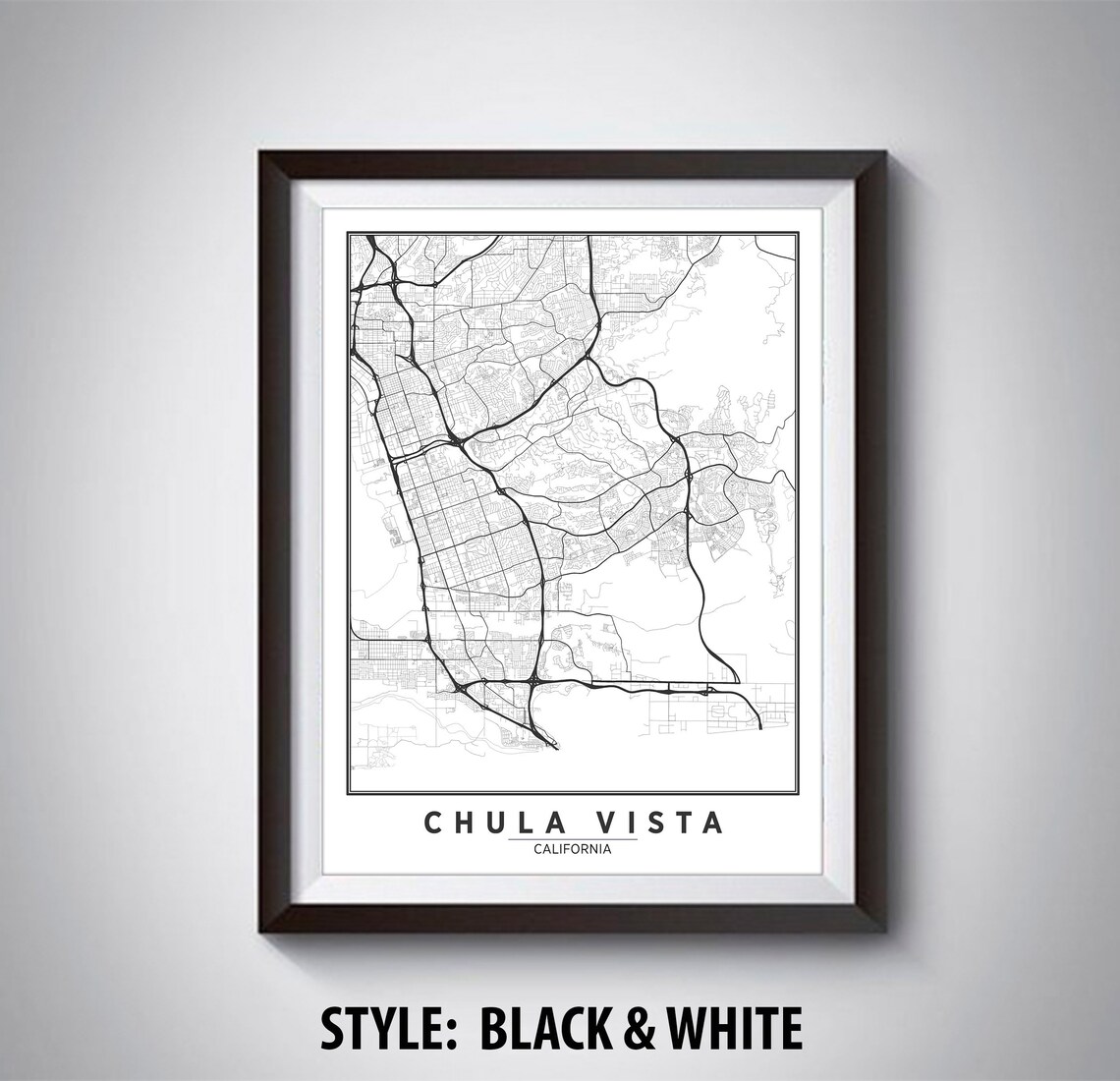 Map of Chula Vista CA Chula Vista Map Chula Vista Poster - Etsy