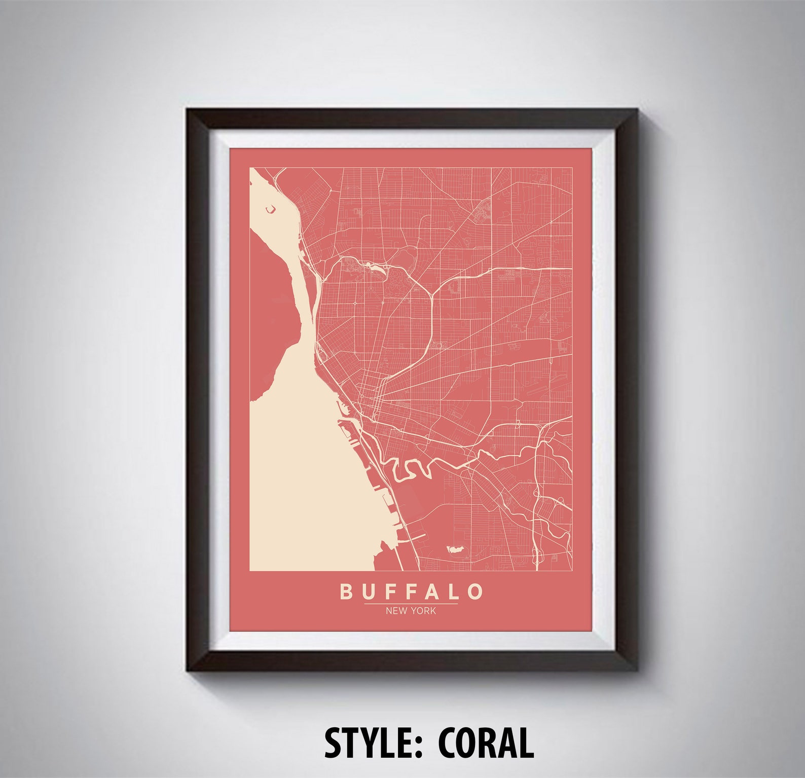 Map of Buffalo NY Buffalo Map Buffalo Poster Office | Etsy