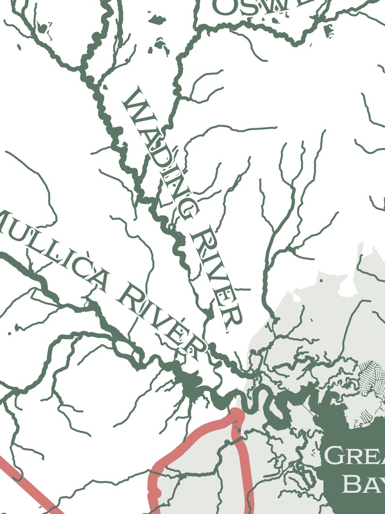 NJ Pinelands Hydrological Map: New Jersey Rivers and Lakes Poster - Etsy