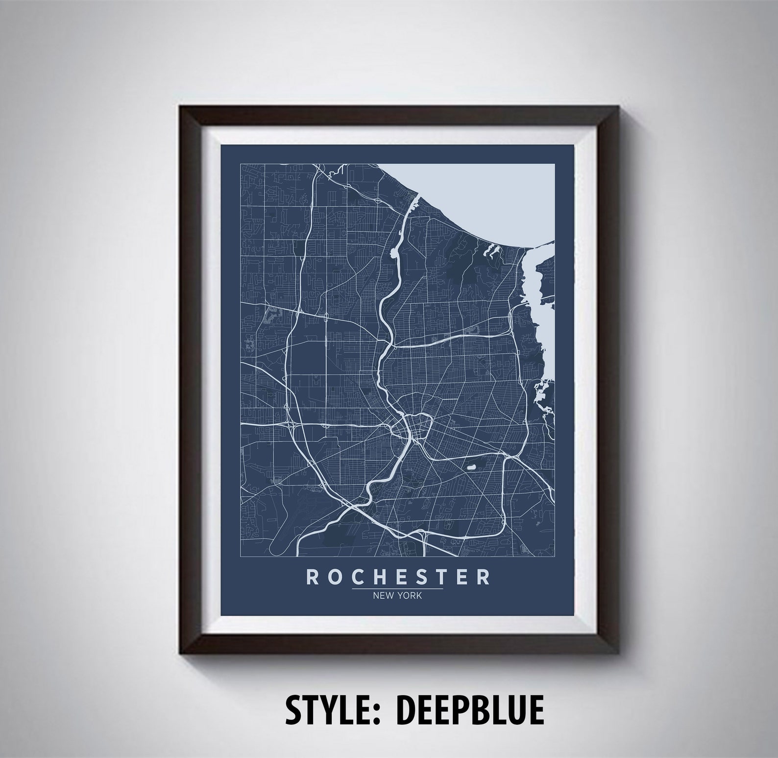 Map of Rochester NY Rochester Map Rochester Poster | Etsy