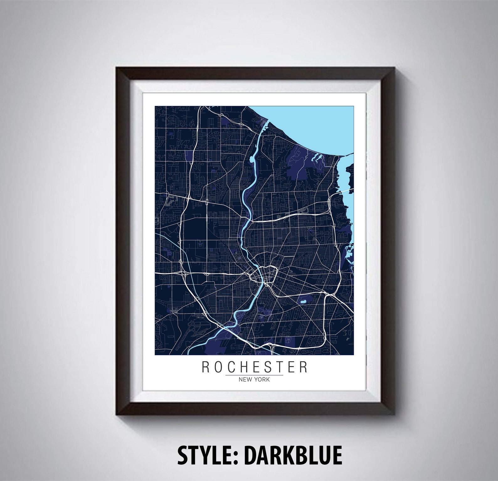 Map of Rochester NY Rochester Map Rochester Poster | Etsy