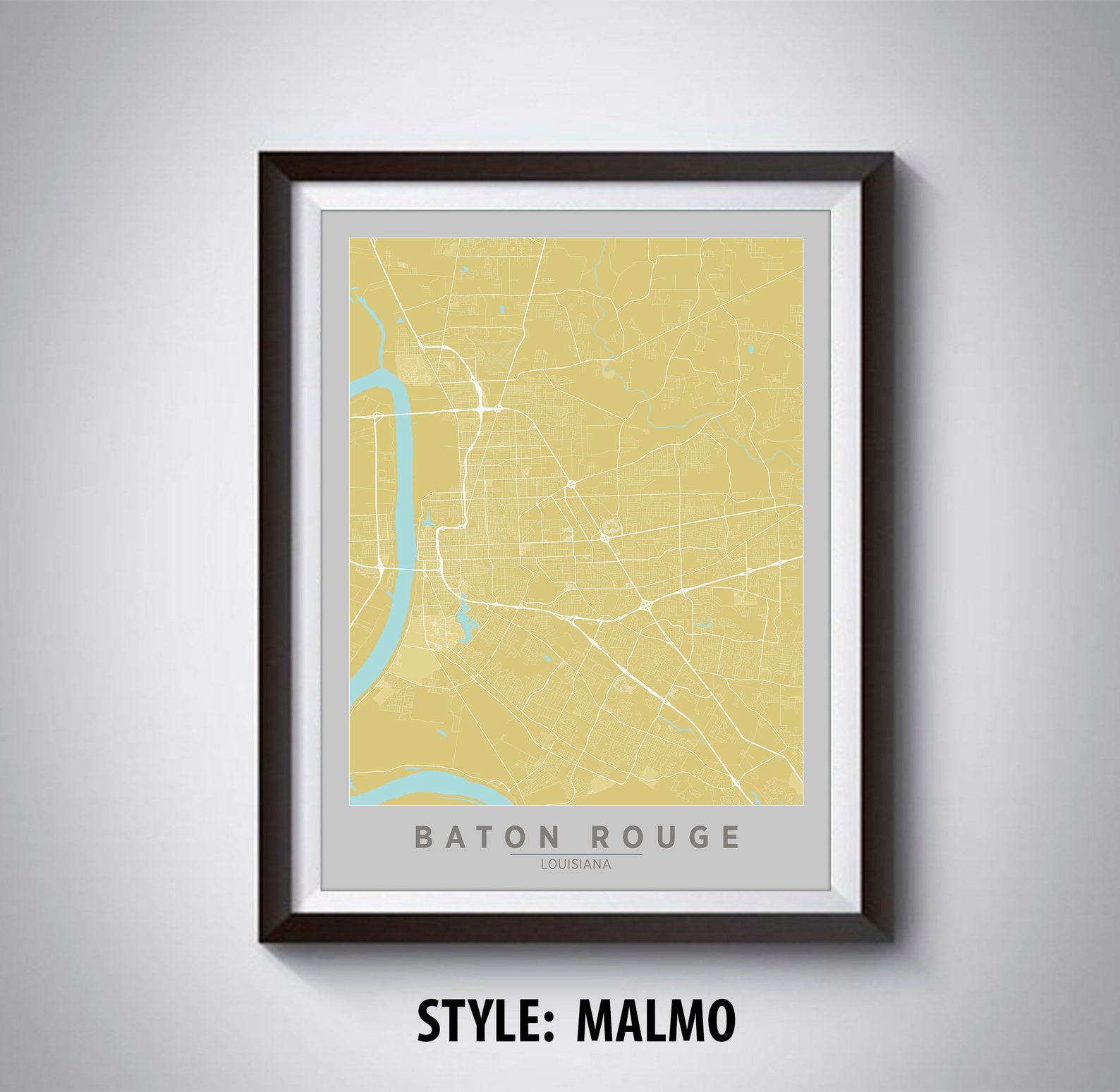 Map of Baton Rouge LA Baton Rouge Map Baton Rouge Poster - Etsy