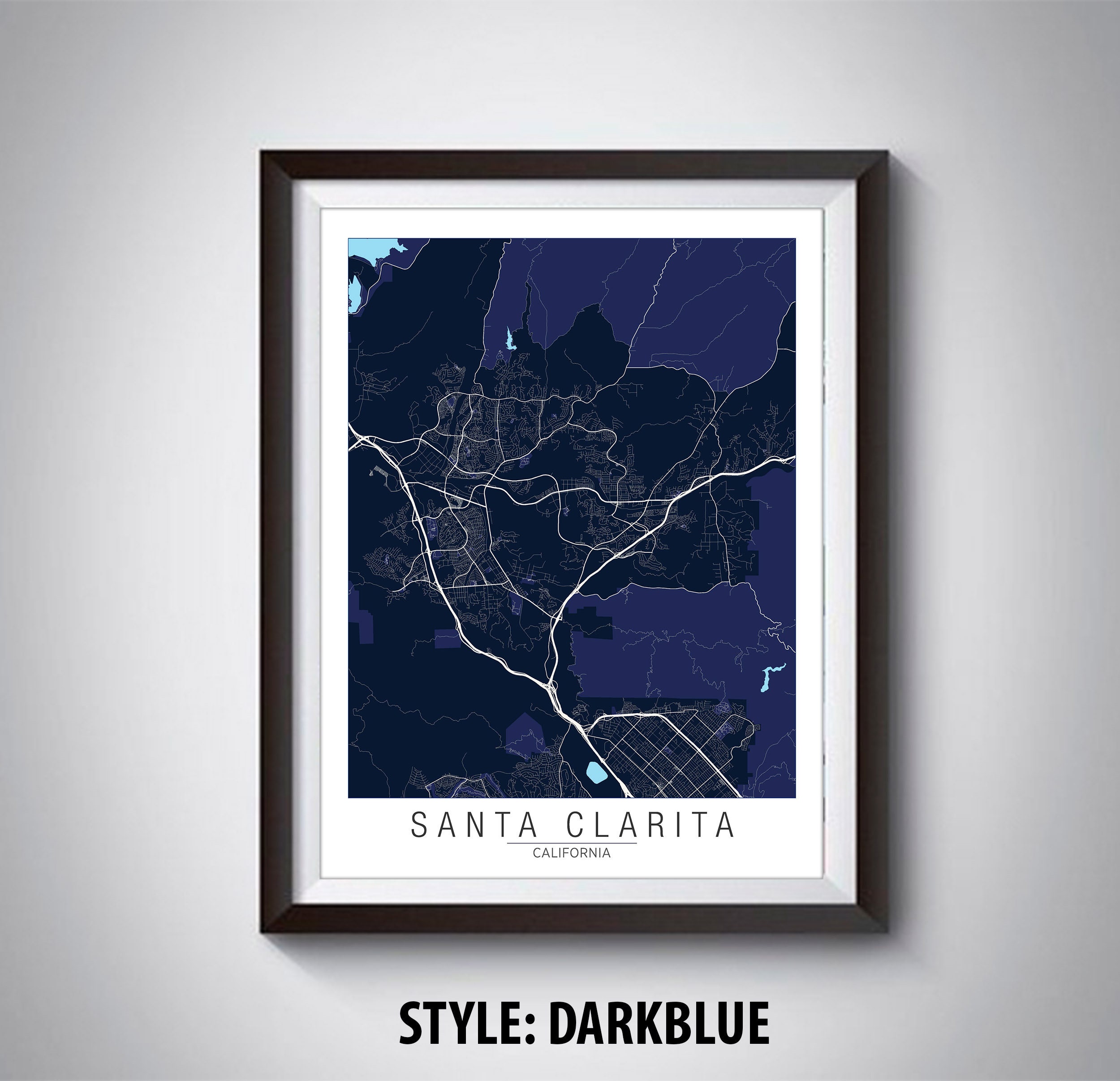 Map of Santa Clarita CA Santa Clarita Map Santa Clarita | Etsy