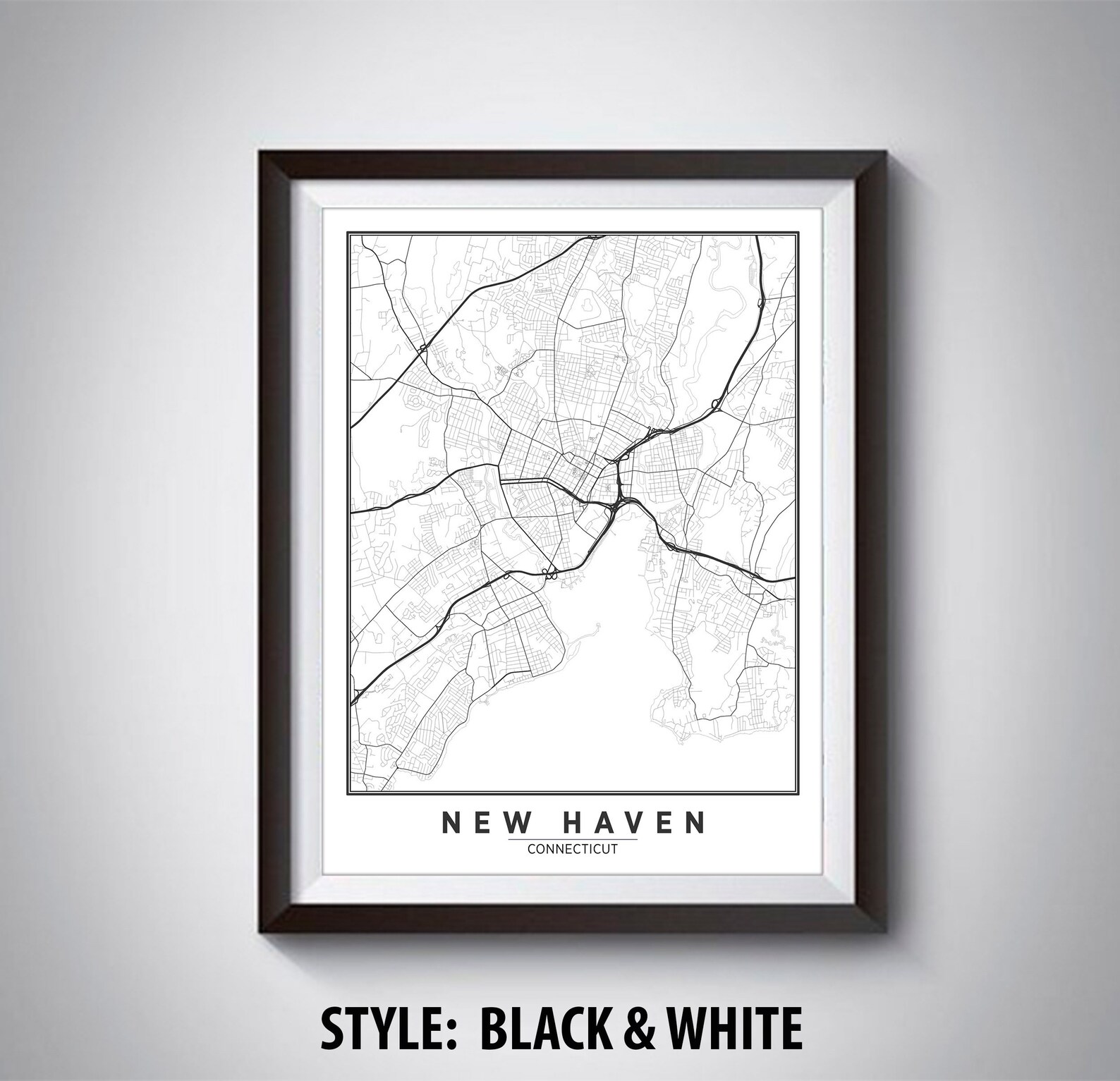 Map of New Haven CT New Haven Map New Haven Poster - Etsy