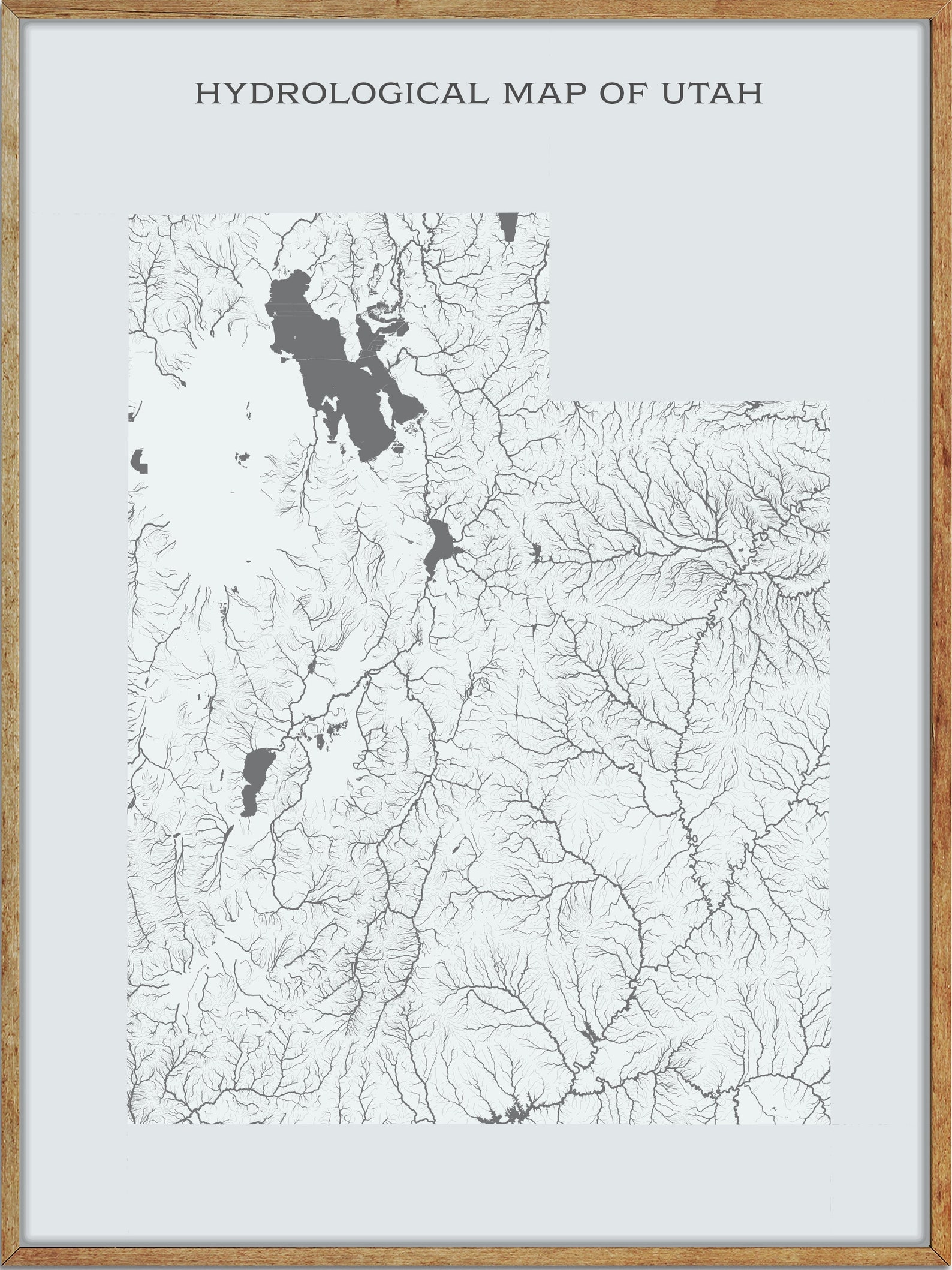 Utah Hydrological Map of Rivers and Lakes Utah Rivers Poster | Etsy