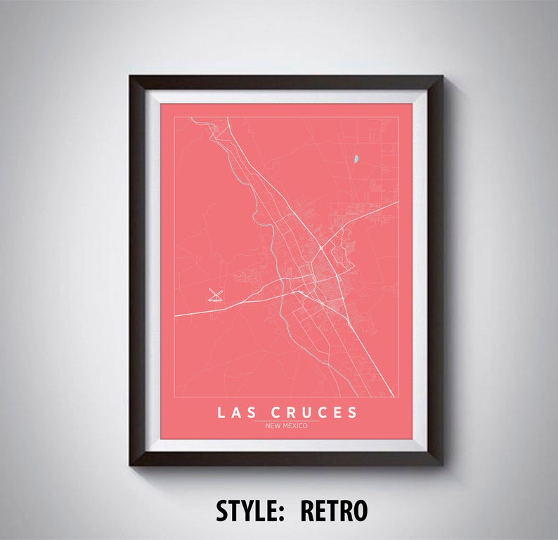 Map of Las Cruces NM Las Cruces Map Las Cruces Poster | Etsy