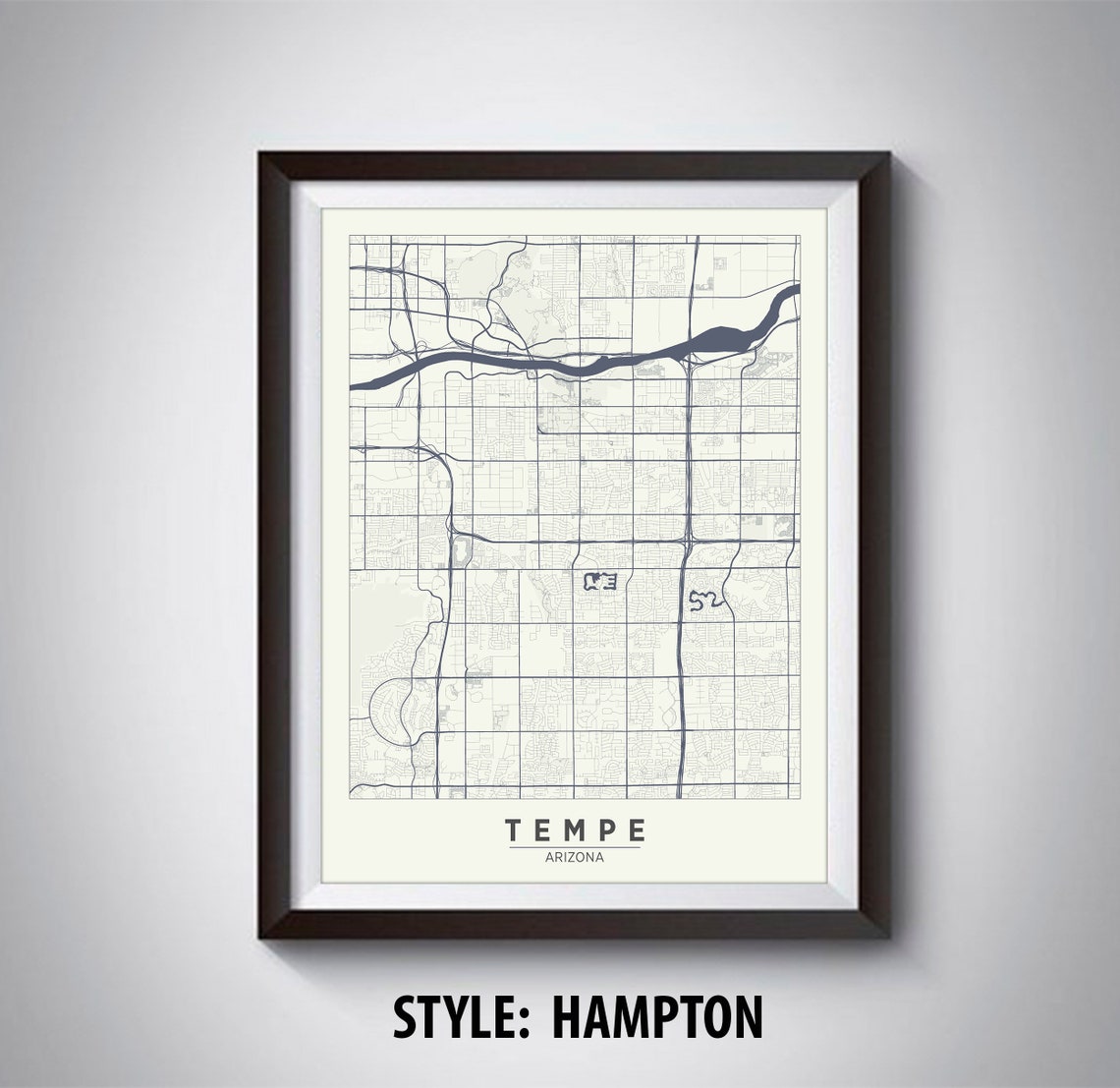 Map of Tempe AZ Tempe Map Tempe Poster Office Décor - Etsy
