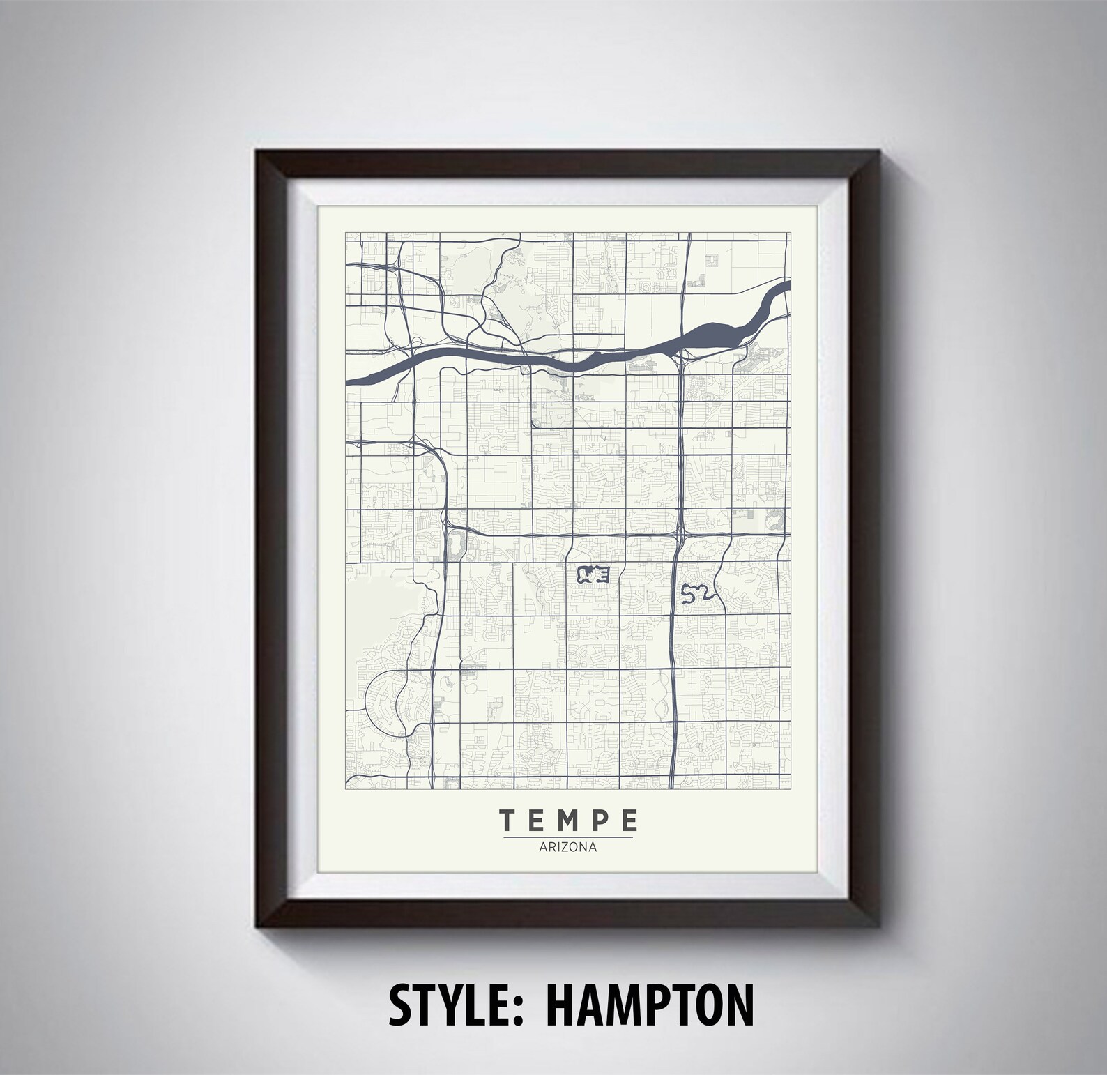Map of Tempe AZ Tempe Map Tempe Poster Office Décor - Etsy