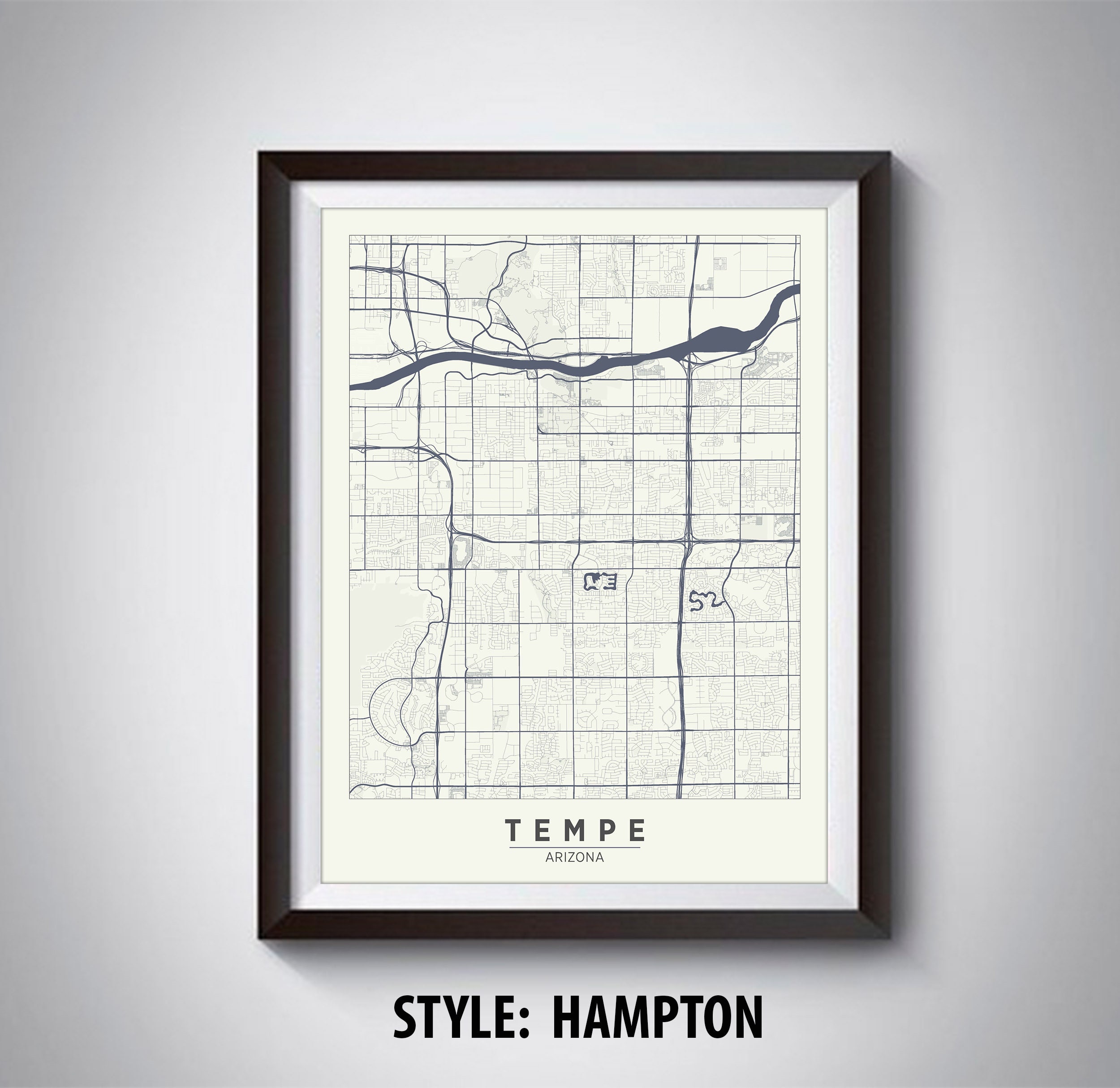 Map of Tempe AZ Tempe Map Tempe Poster Office Décor - Etsy