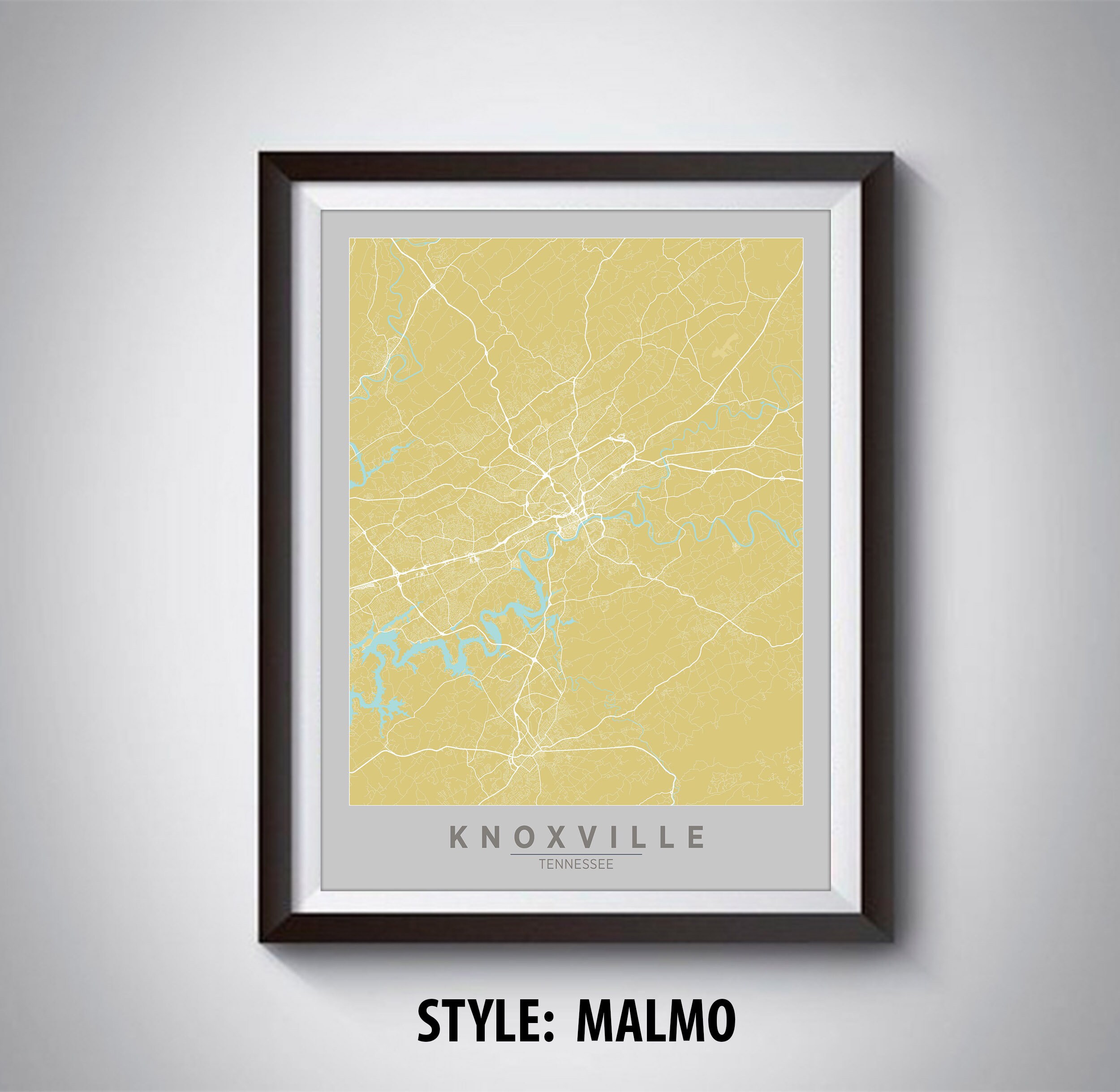 Map of Knoxville TN Knoxville Map Knoxville Poster - Etsy