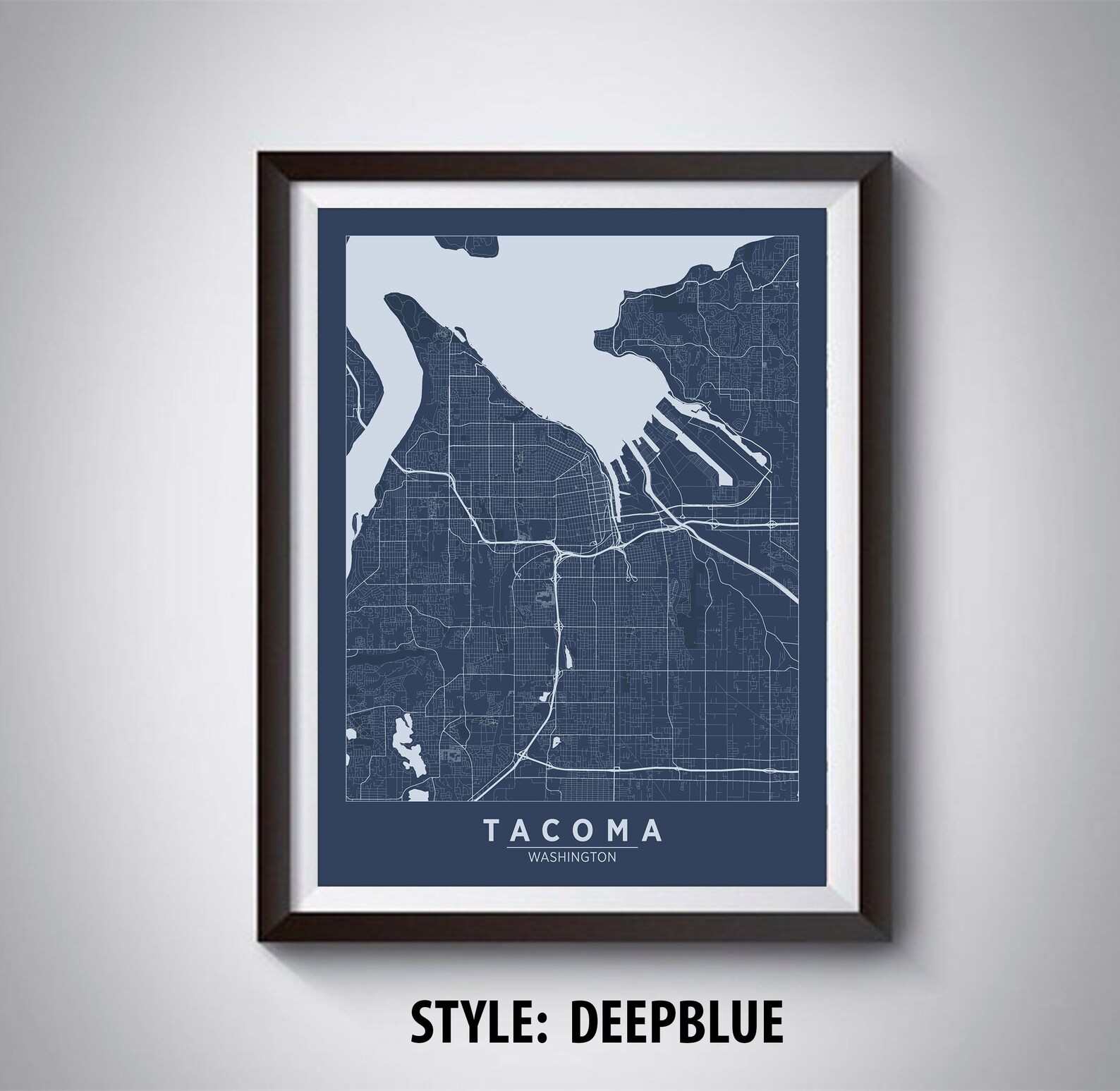 Map of Tacoma WA Tacoma Map Tacoma Poster Office Décor | Etsy