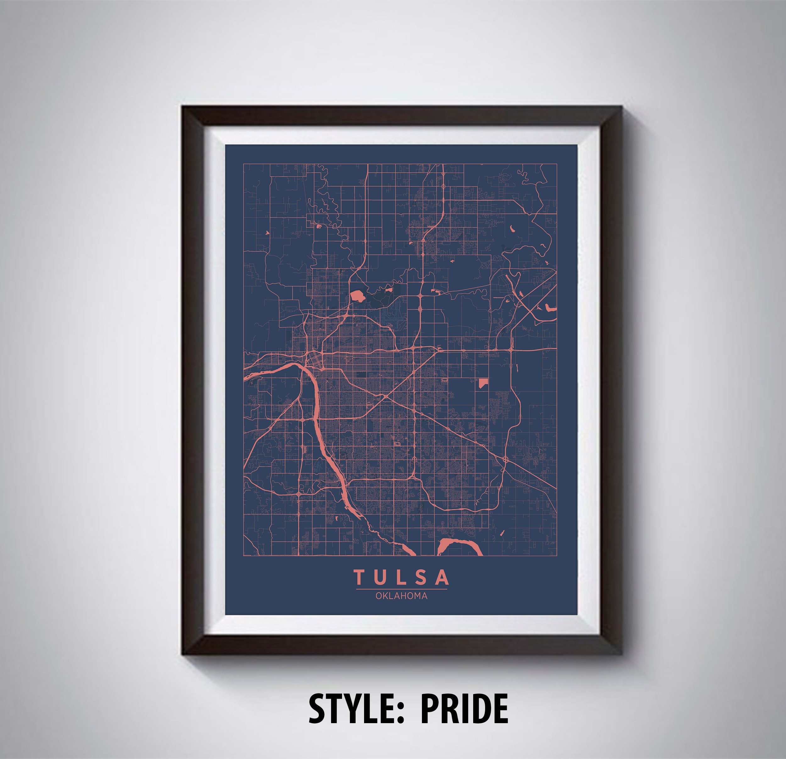 Map of Tulsa OK Tulsa Map Tulsa Poster Office Décor - Etsy