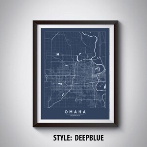 Map of Omaha, NE - Omaha Map - Omaha Poster - Office Décor - Wall Art ...