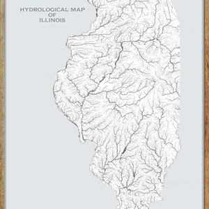 Illinois Rivers Map Poster: Hydrological Art Print - Etsy