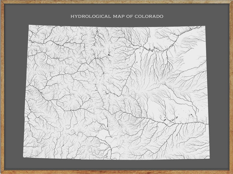 Colorado Rivers and Lakes Map Poster: Hydrological Art Print - Etsy