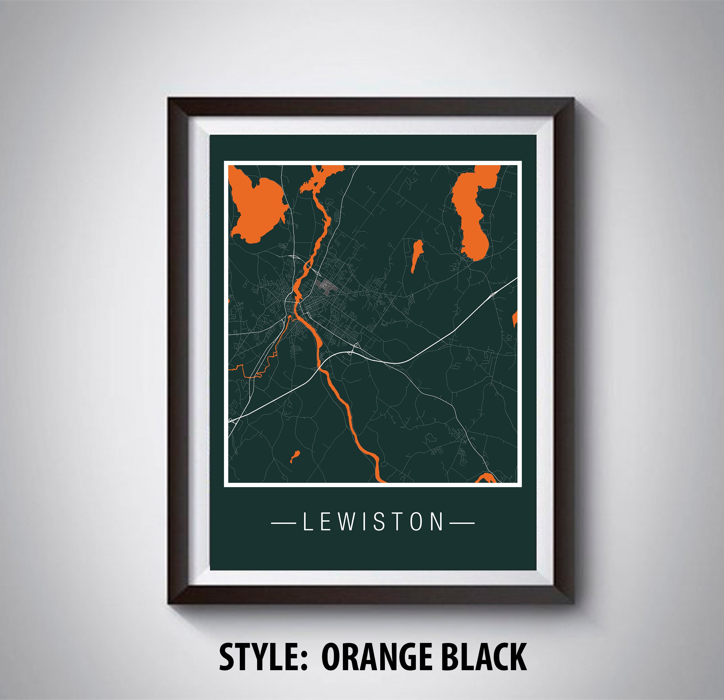 Map of Lewiston ME Lewiston Map Lewiston Poster Office - Etsy
