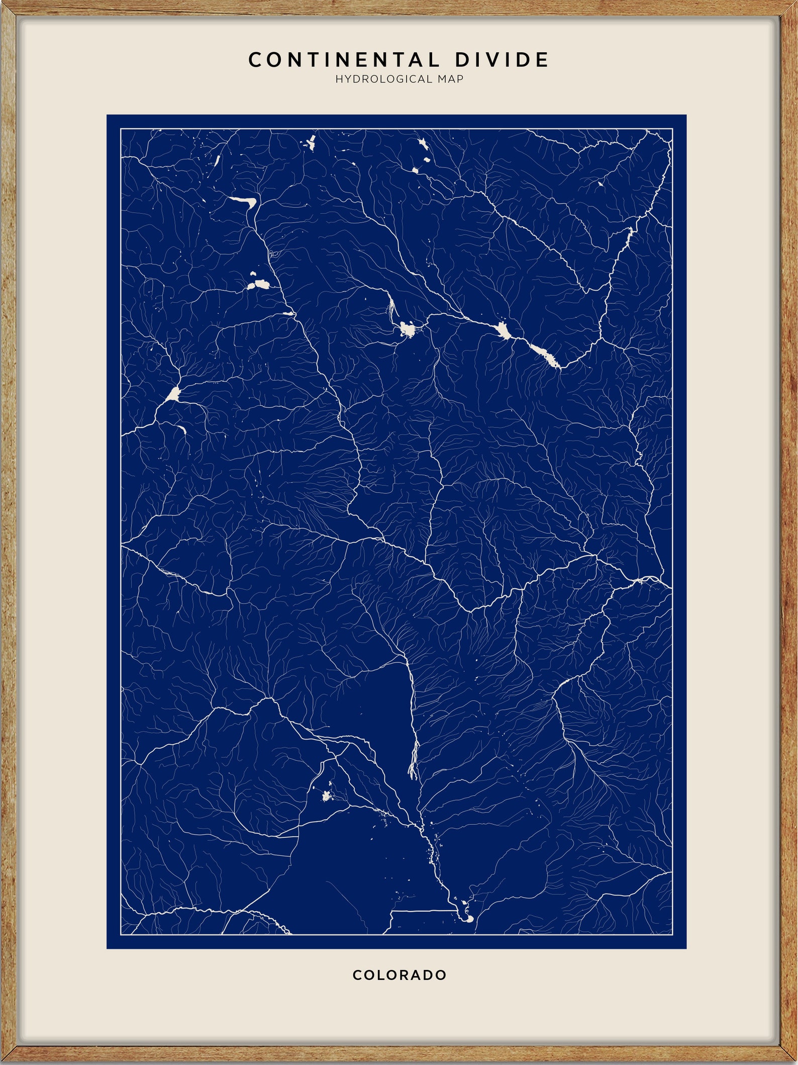 Continental Divide Colorado Hydrological Map of Rivers and - Etsy