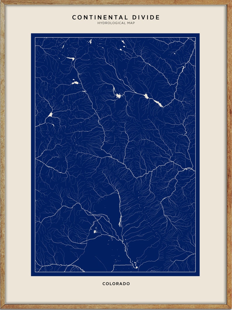 Continental Divide Colorado Hydrological Map of Rivers and - Etsy