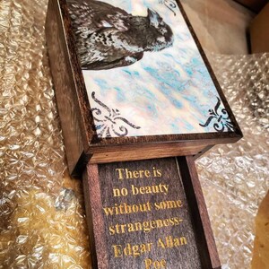 PERSONALIZED Vintage Raven Jewelry Box With Mirror & Drawer Organizer ...