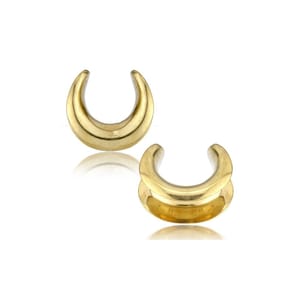 Simple Stainless Steel Saddle Plugs Ear Gauges Double Flared Ear ...