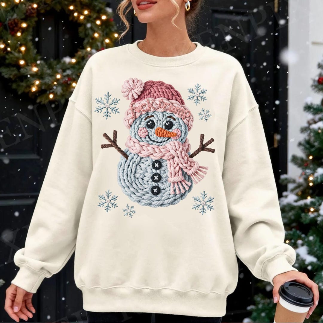 Subtle Anti Trump Snowman Sweatshirt, Fight Fascism Faux Knit Christmas ...