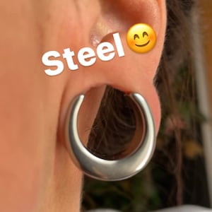 Simple Stainless Steel Saddle Plugs Ear Gauges Double Flared Ear ...