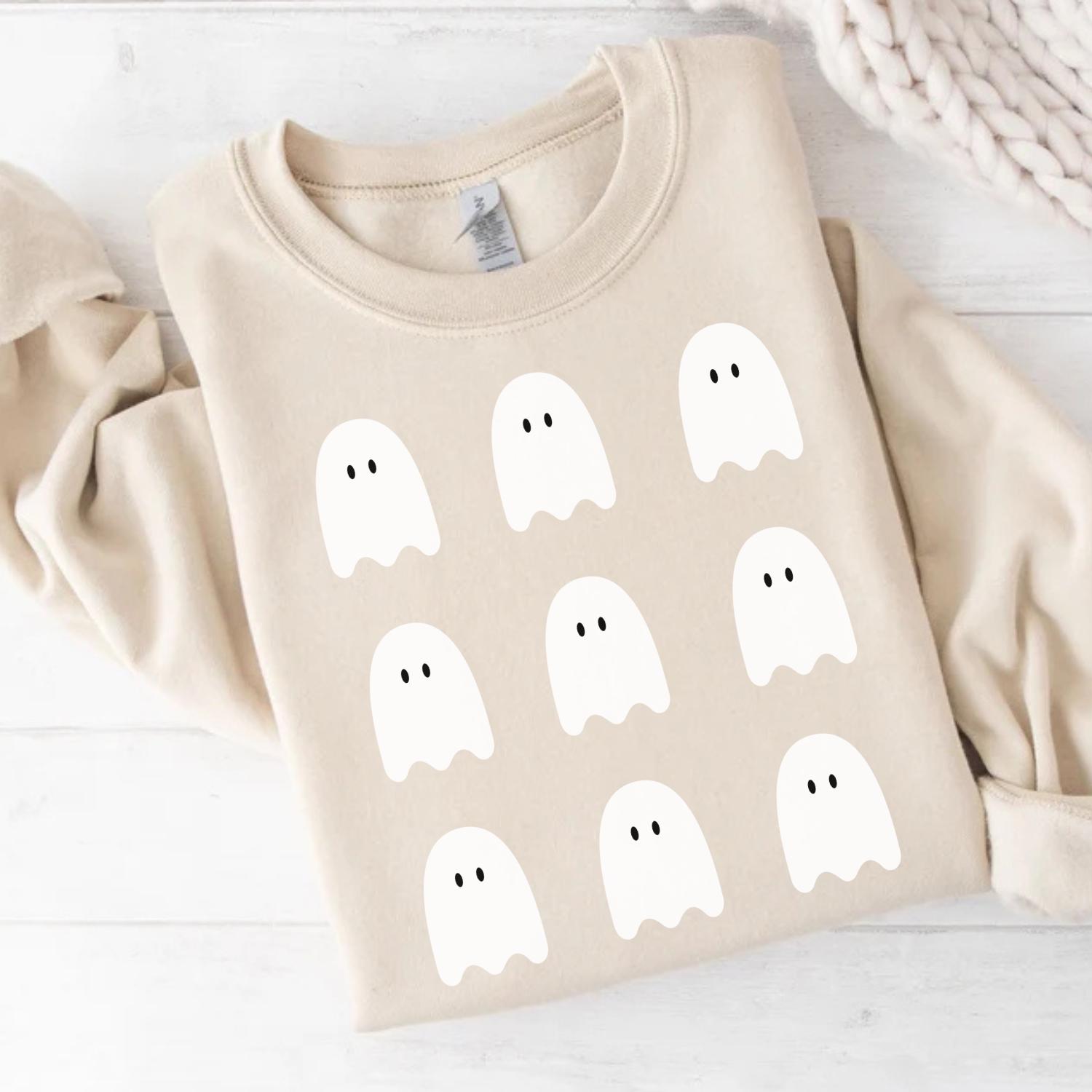 Y2K Ghost Sweatshirt, Cute Preppy Halloween Crewneck, Vintage 2000s ...