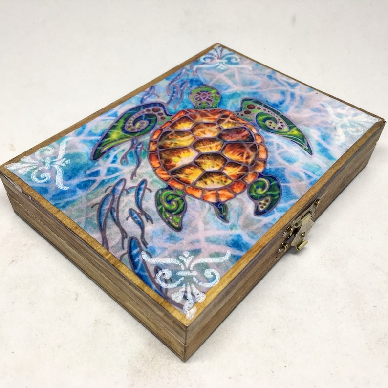 Handcrafted Vintage Sea Turtle Jewelry Box Stash Box/ Jewelry - Etsy