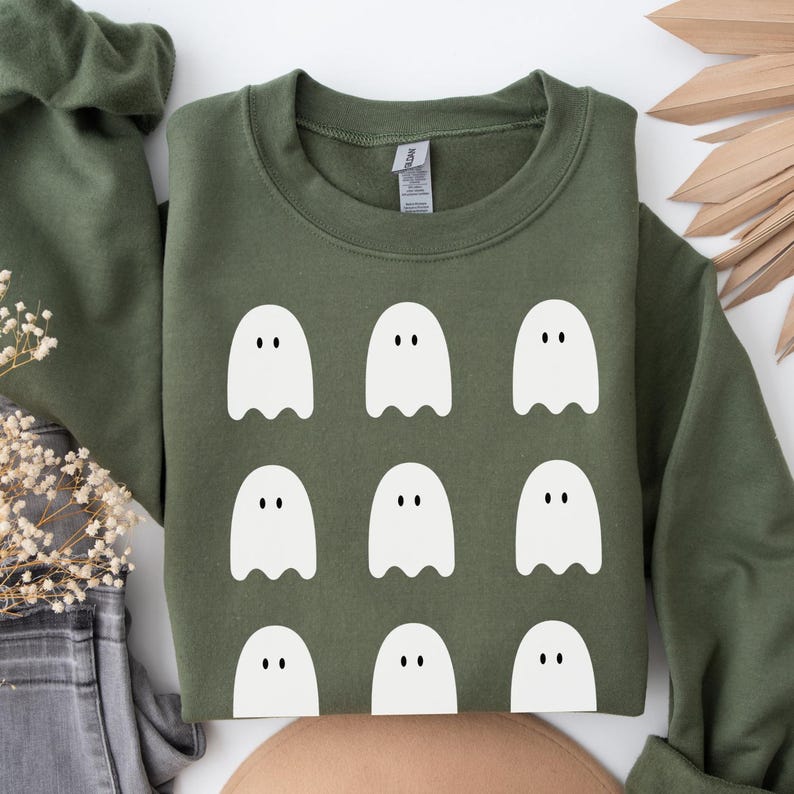 Y2K Ghost Sweatshirt, Cute Preppy Halloween Crewneck, Vintage 2000s ...