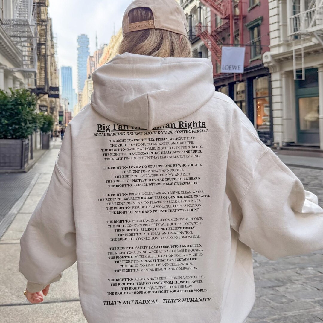 Big Fan of Human Rights Hoodie, Anti ICE Hoodie, Unisex Activist Hoodie ...