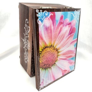 PERSONALIZED Pink Daisy Flower Jewelry Box With Mirror & Drawer-jewelry ...