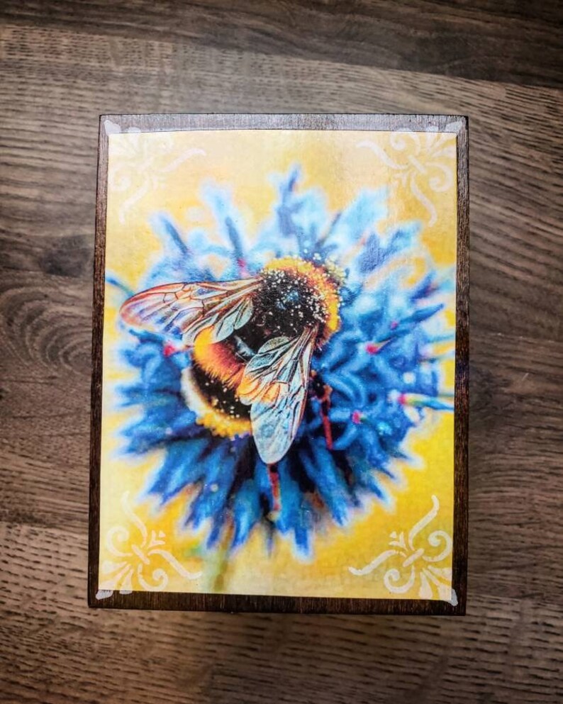 PERSONALIZED Bee Jewelry Box w/ Mirror & Drawer Wood Jewelry | Etsy