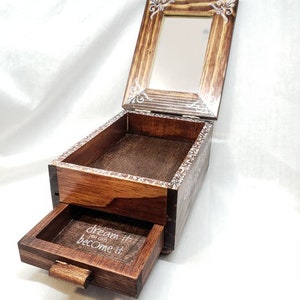 PERSONALIZED Pink Daisy Flower Jewelry Box With Mirror & Drawer-jewelry ...