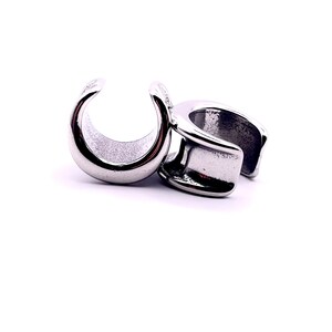 Simple Stainless Steel Saddle Plugs Ear Gauges Double Flared Ear ...