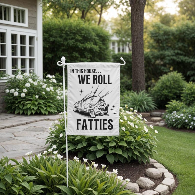 Funny Cat Garden Flag, Yard Art, Cat Art, Housewarming Gift, Porch ...