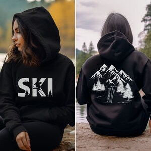 Ski Hoodie, Ski Sweatshirt Winter Sports Sweatshirt, Skiing Sweatshirt ...