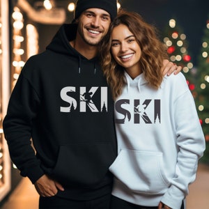 Ski Hoodie, Ski Sweatshirt Winter Sports Sweatshirt, Skiing Sweatshirt ...