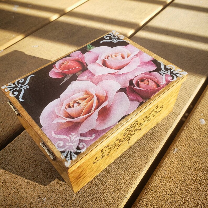 PERSONALIZED Rose Jewelry Box With Mirror & Drawer jewelry - Etsy