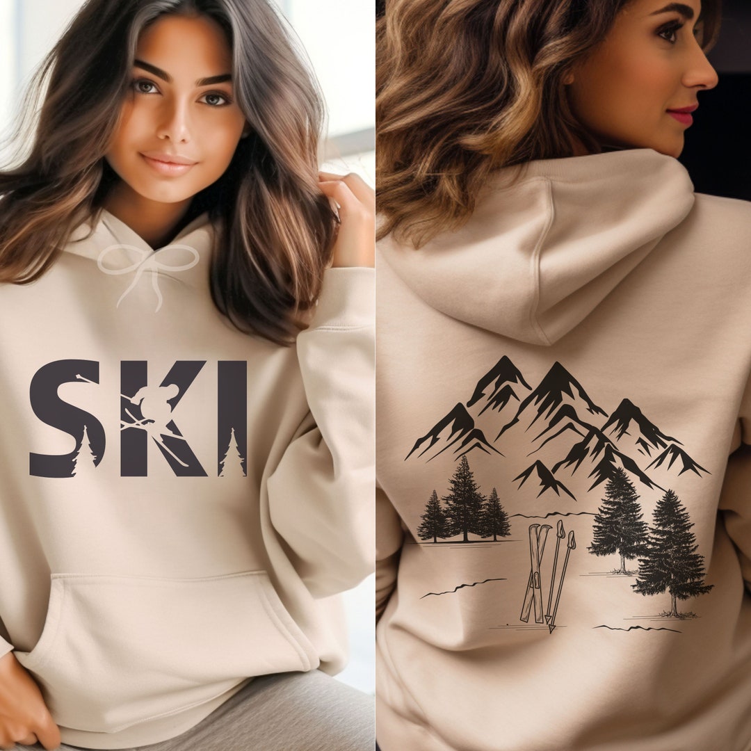 Ski Hoodie, Ski Sweatshirt Winter Sports Sweatshirt, Skiing Sweatshirt ...