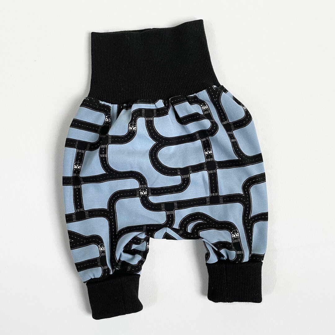 Blue Bubble Pants With Roads and Cars. Cotton. Comfy Slouchy Infant ...