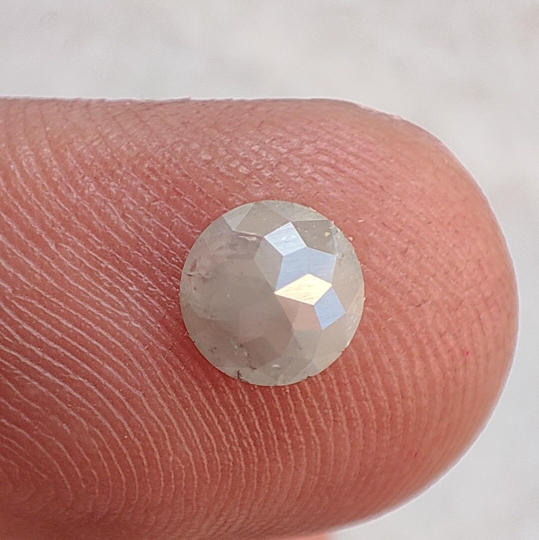 0.60 Ct Natural Gray Diamond Tamboli Cut Round 5.4 Mm Loose Diamond VS1 ...