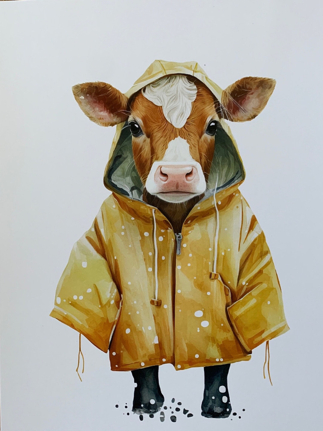 8x10 Watercolour Cow Print, Easter Sign, Funny Cow Print, Easter Decor ...