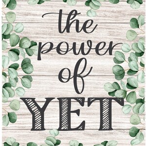 Classroom Power of yet Growth Mindset Posters Neutral Classroom Decor ...