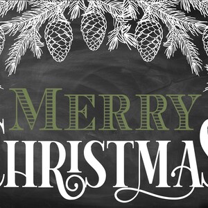 Merry Christmas DIGITAL DOWNLOAD/ Chalkboard Style/ Christmas Sign ...