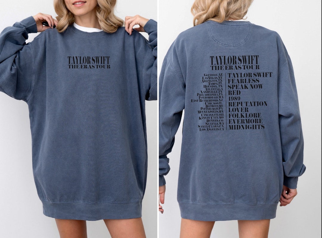 Blue Crewneck Eras Tour Merch Sweater. Viral Crewneck Sweater. Gift for ...