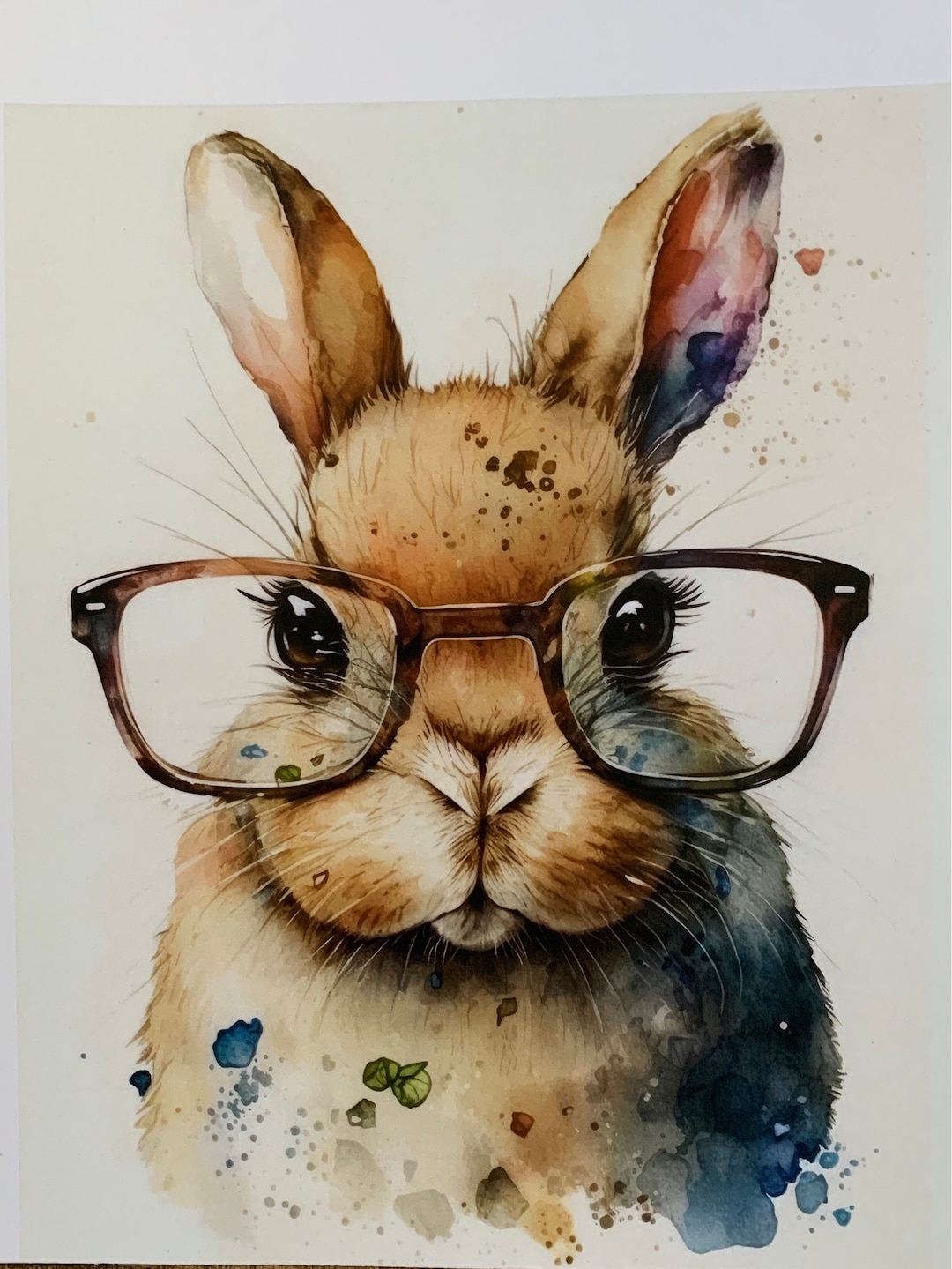 8x10 Watercolour Bunny Print, Easter Bunny Sign, Funny Bunny Print ...