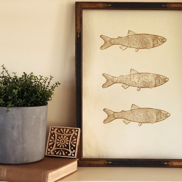 Fish Lino Print - Etsy
