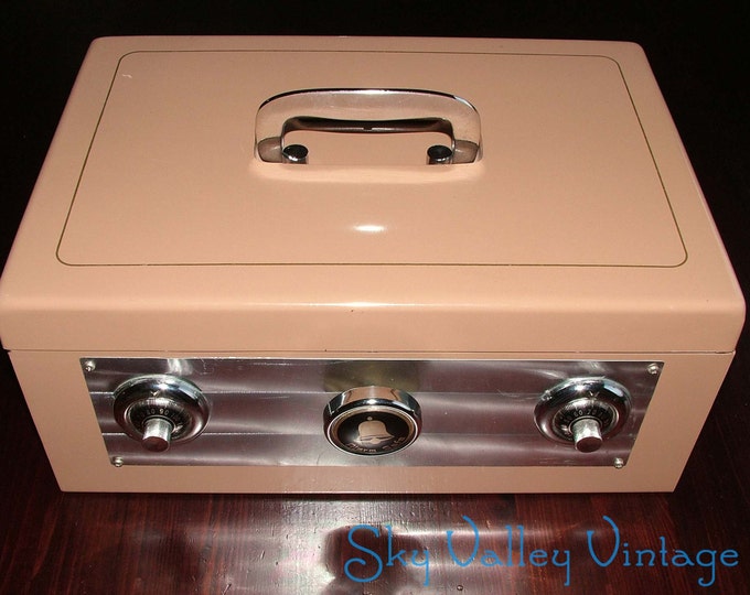 Vintage 1950s or 1960s Double Combination Alarm Safe Portable Heavy ...